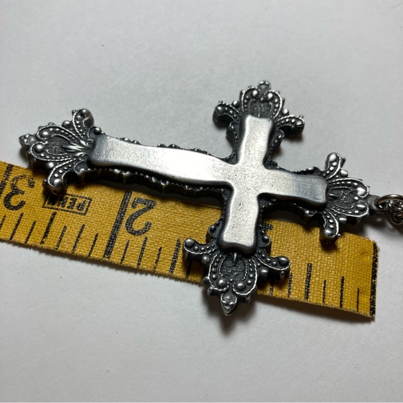 Jewelry | Large Vintage Pewter Cross With 24 Rope Chain | Poshmark